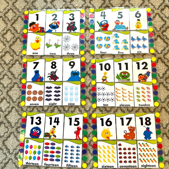 Other | Sesame Street Counting Placemats | Poshmark